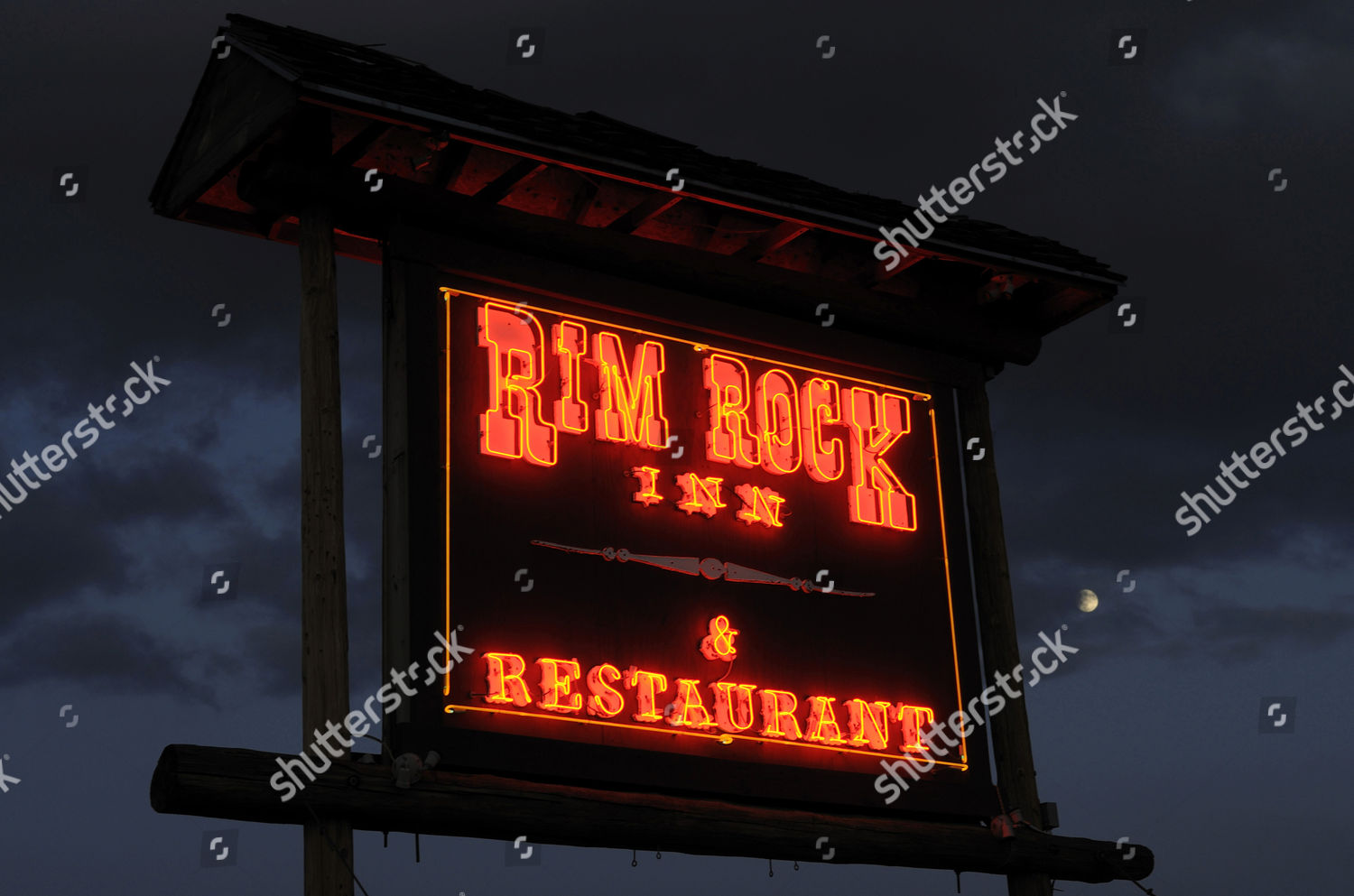 Rim Rock Restaurant Sign Moon Capitol Editorial Stock Photo - Stock ...