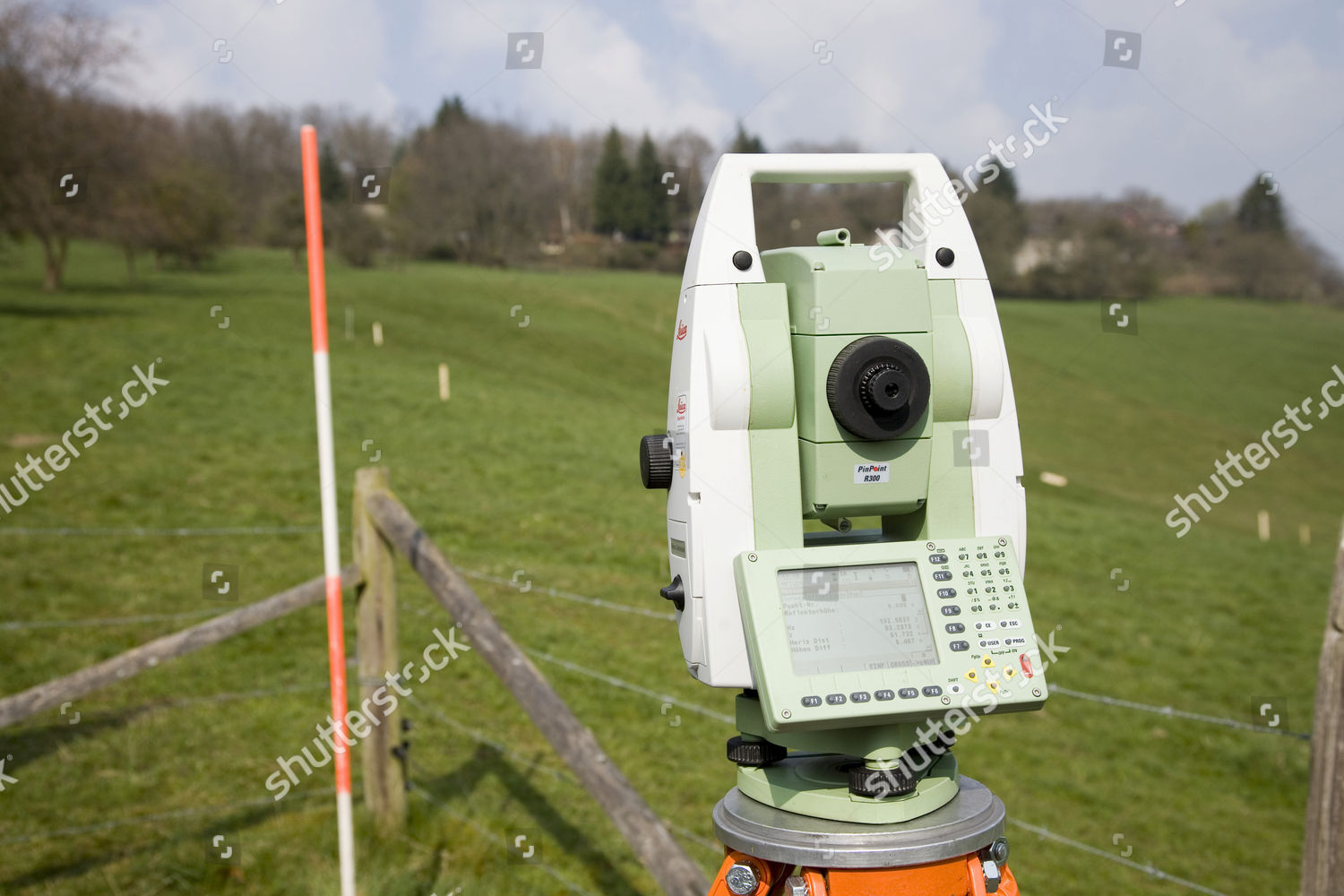 Theodolite Ranging Pole Land Surveying Field Editorial Stock Photo ...