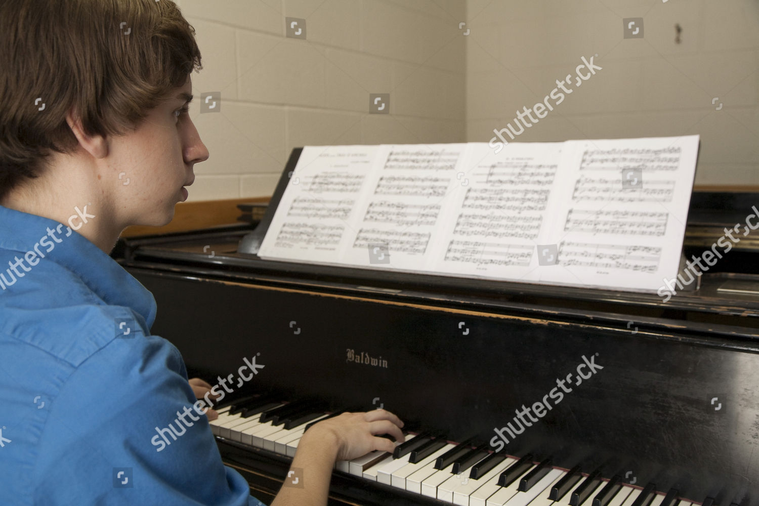 Music Student Plays Piano Practice Room Editorial Stock Photo - Stock ...