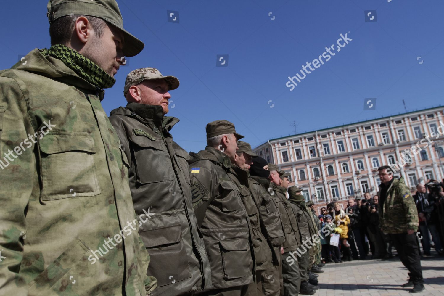 Volunteers Donbas Battalion Stand Line During Editorial Stock Photo ...