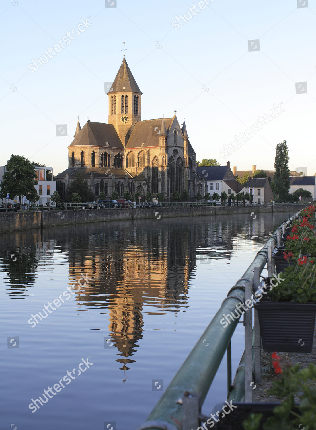 Onzelievevrouwekerk Van Pamele On Schelde River Editorial Stock Photo ...