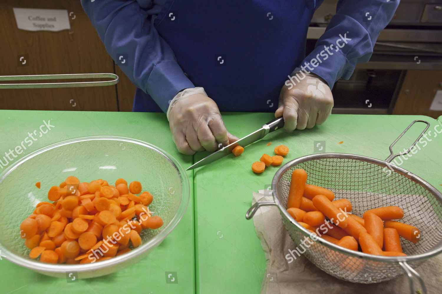 Student Chops Carrots Food Preparation Class Editorial Stock Photo ...