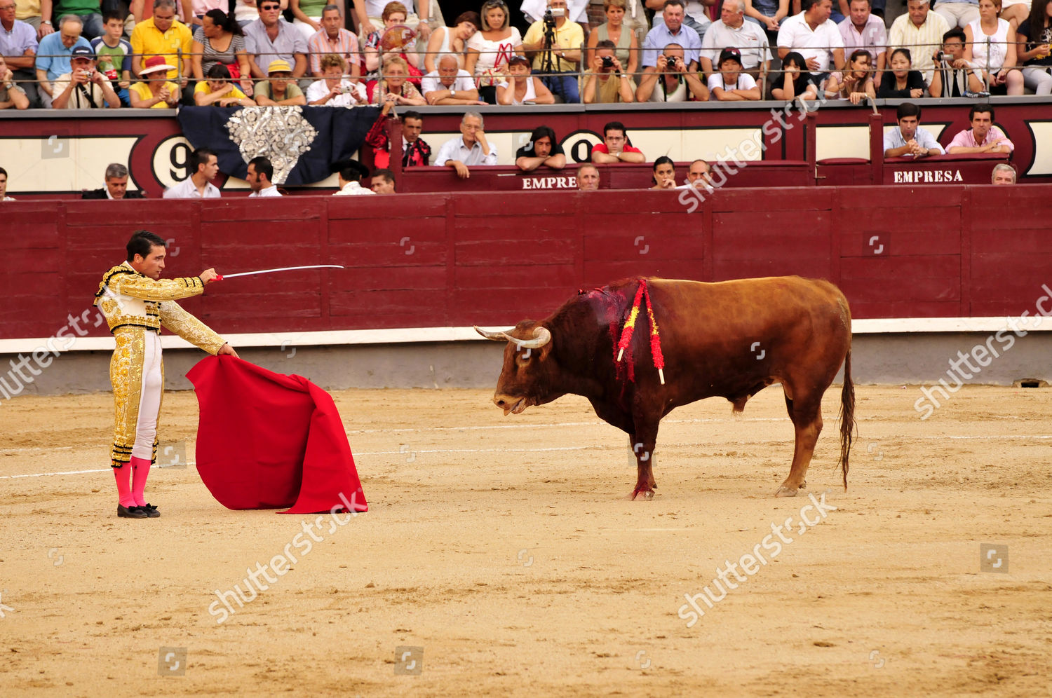 Bullfighter Matador Scarlet Cape Muleta Sword Editorial Stock Photo ...
