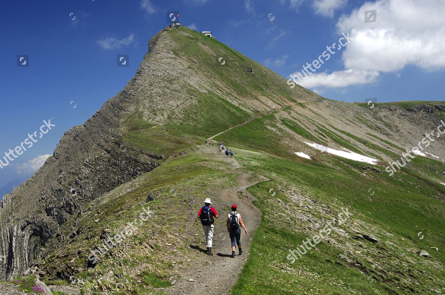 Hikers On Way Faulhorn Summit Bernese Editorial Stock Photo - Stock ...