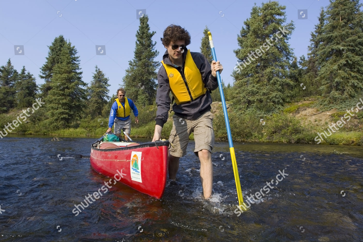Model Released Two Man Lining Canoe Editorial Stock Photo - Stock Image | Shutterstock