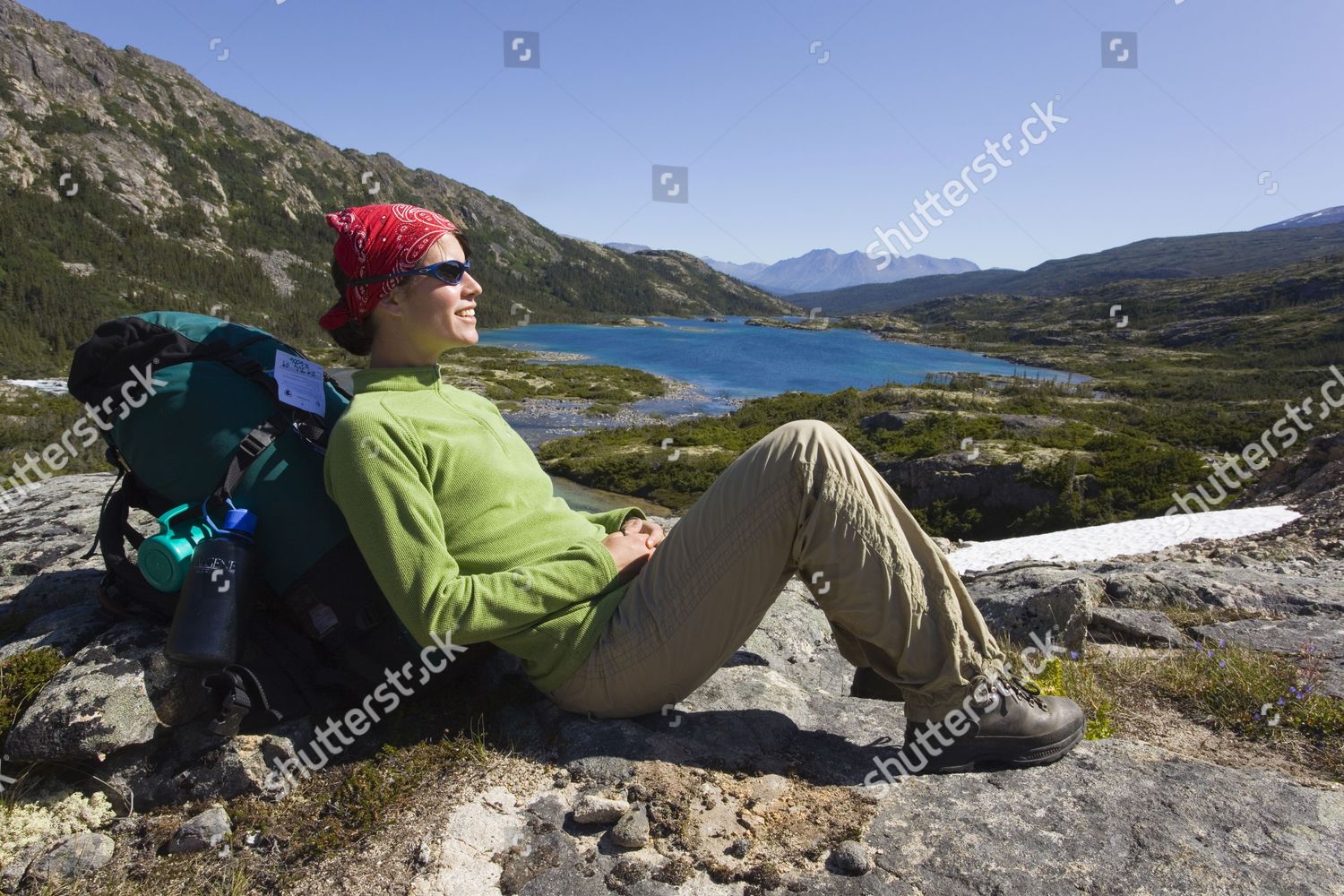 Model Released Young Woman Hiker Backpacker Editorial Stock Photo ...