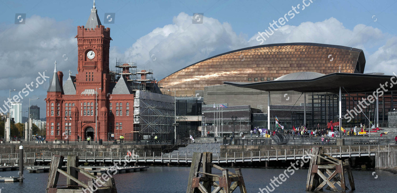 Senydd Building Right Cardiff Bay Home Editorial Stock Photo - Stock ...