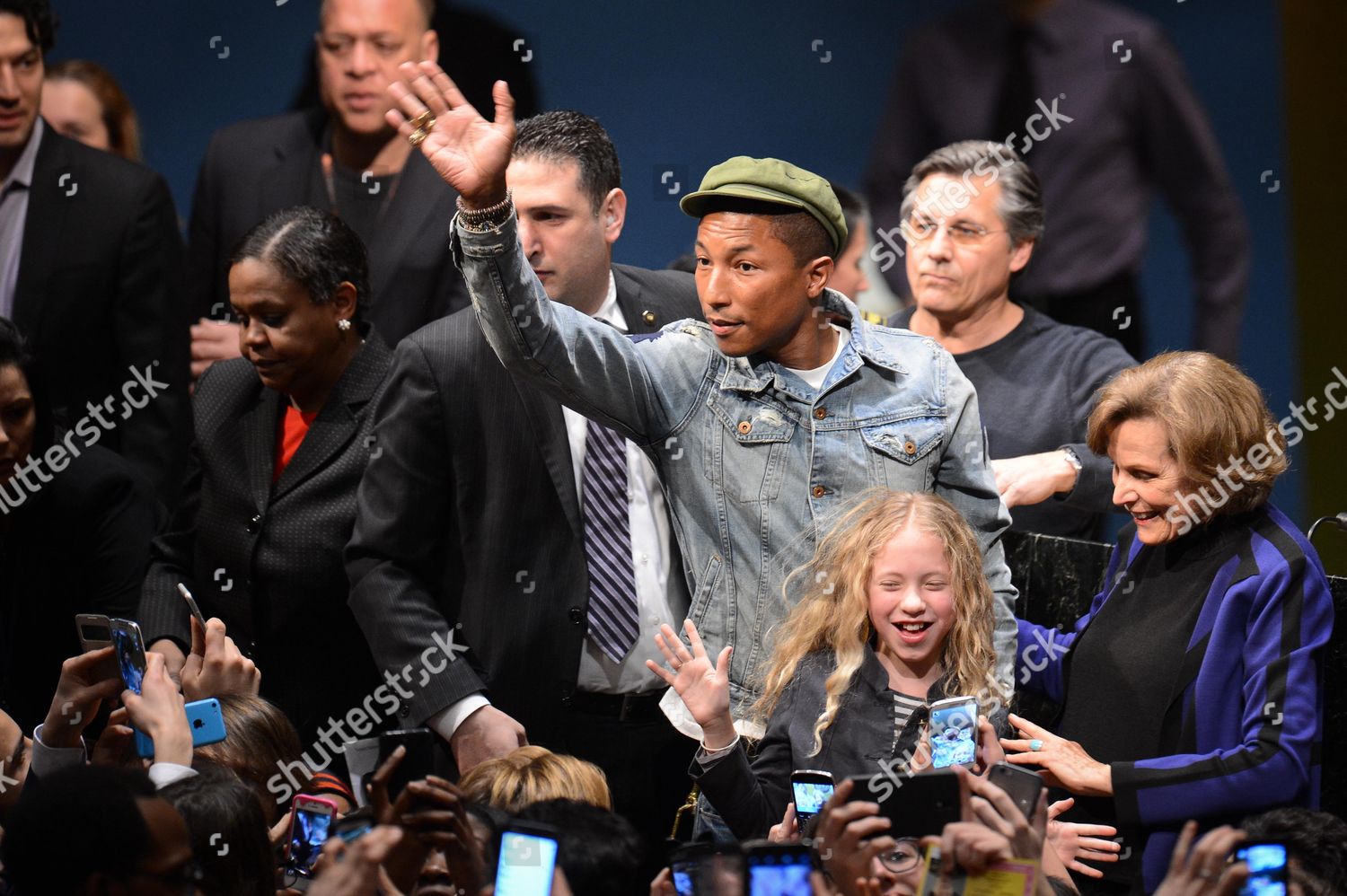 Singer Pharrell Williams Waves Fans During Editorial Stock Photo ...