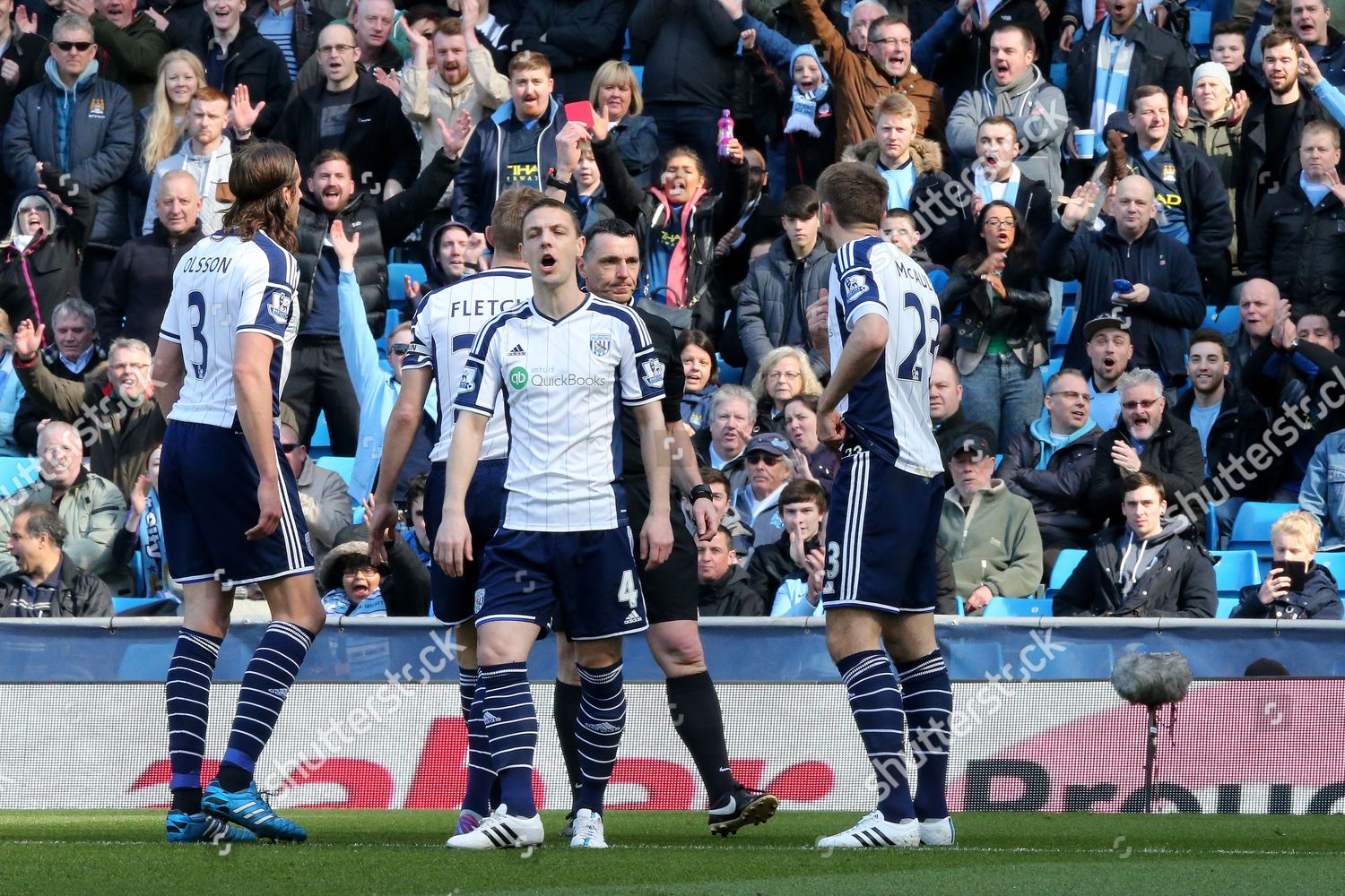 Referee Mr Neil Swarbrick Shows Gareth Editorial Stock Photo - Stock ...