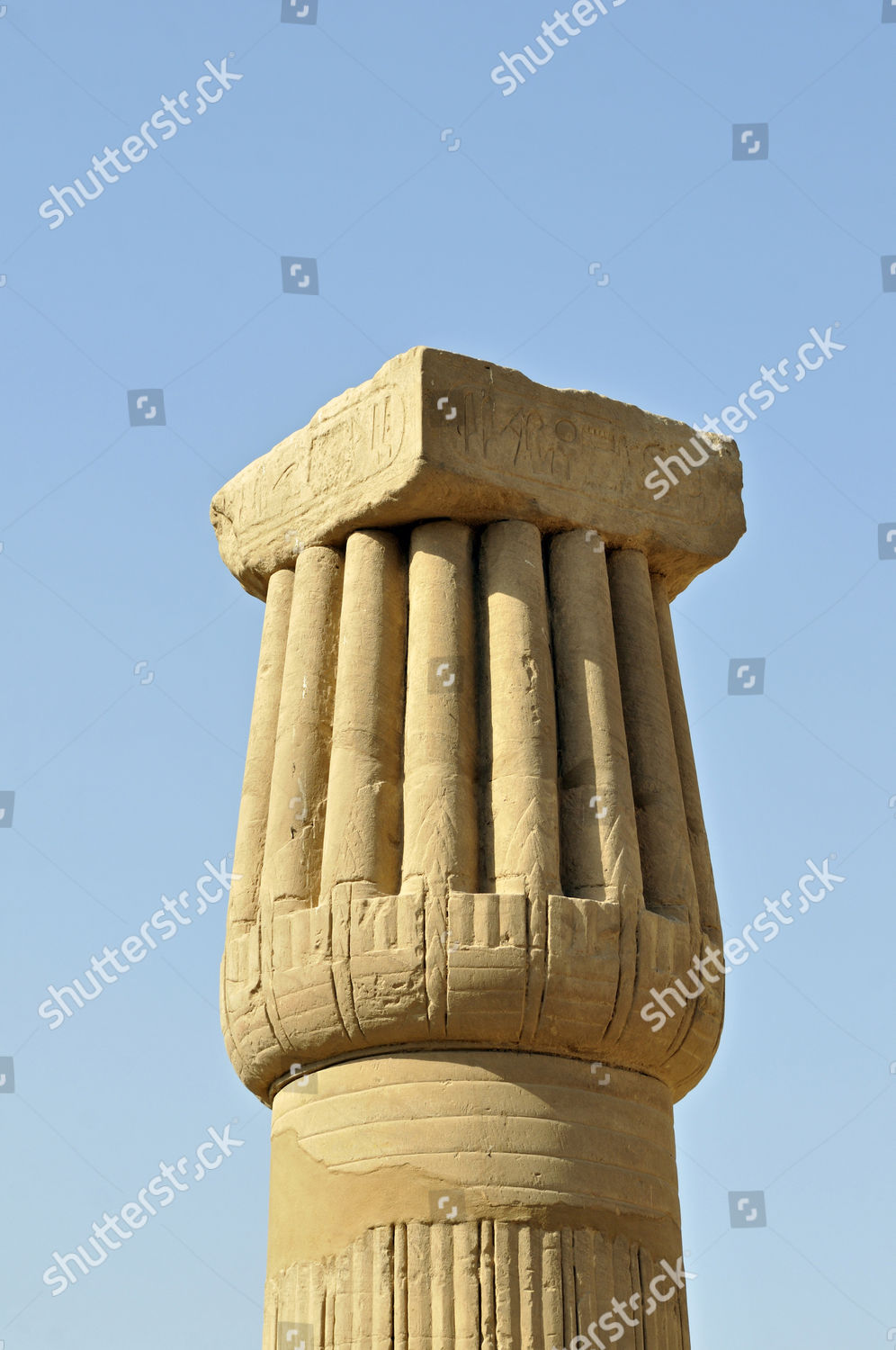 Detail Closed Papyriform Papyrus Column Capital Editorial Stock Photo ...