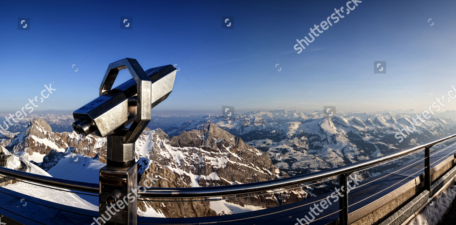 Telescope On Observation Terrace Mt Saentis Editorial Stock Photo ...