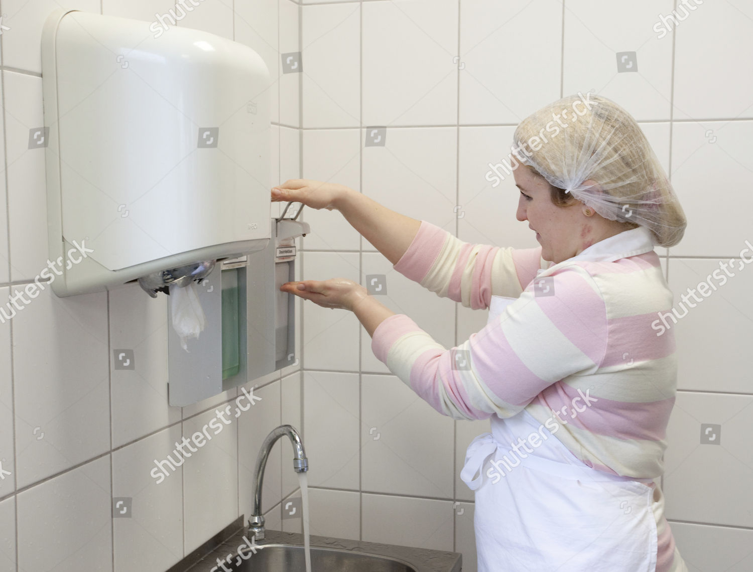 Model Released Hand Washing Hygene Butcher Editorial Stock Photo ...