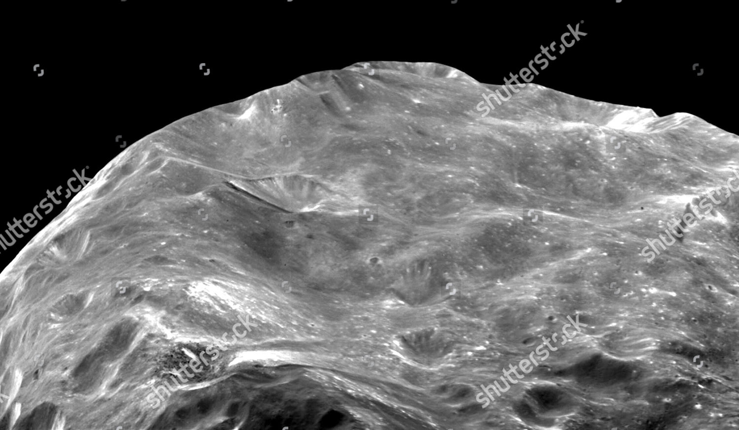 Mosaic Two Images Saturns Moon Phoebe Editorial Stock Photo - Stock ...