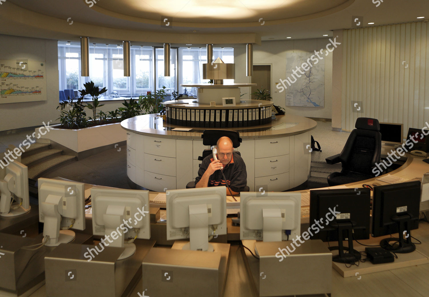 Control Center Operator Monitors Entire Water Editorial Stock Photo ...