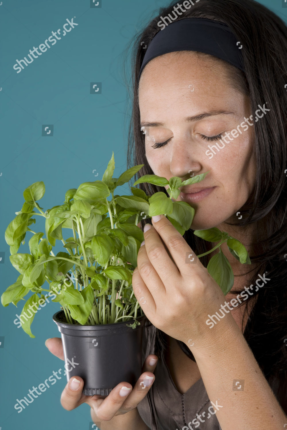 Model Released Girl Smelling Basil Editorial Stock Photo - Stock Image | Shutterstock