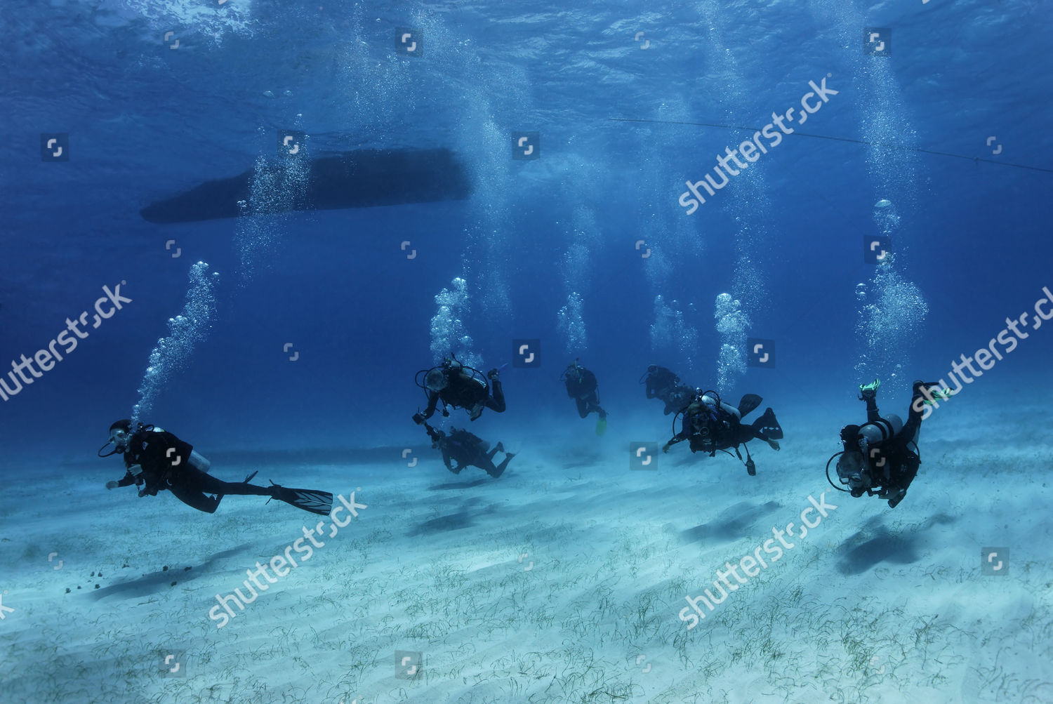 Scuba Diving Group Swimming Diving Boat Editorial Stock Photo - Stock ...