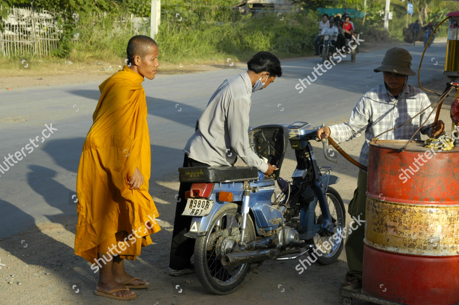 Motocycle Driver Monk Primitive Gas Station Editorial Stock Photo ...