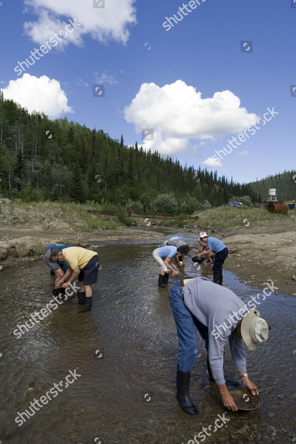 Men Gold Panning On Gold Bottom Editorial Stock Photo - Stock Image ...