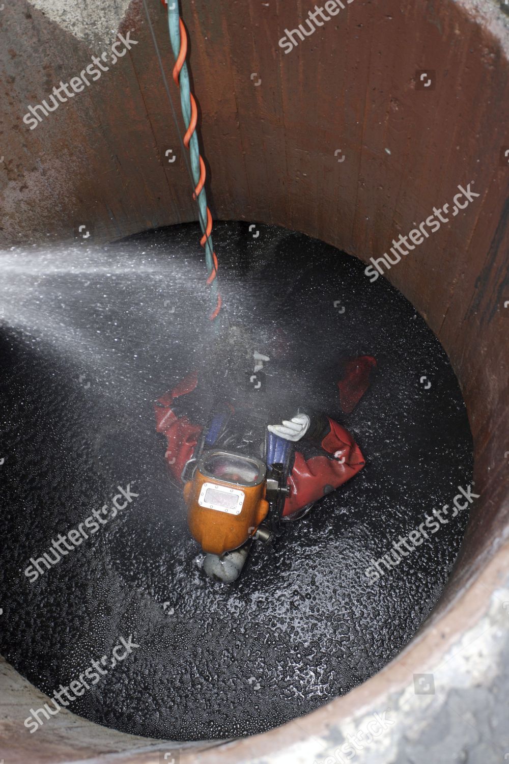 Sewage Treatment Plant Diver During Dive Editorial Stock Photo - Stock ...