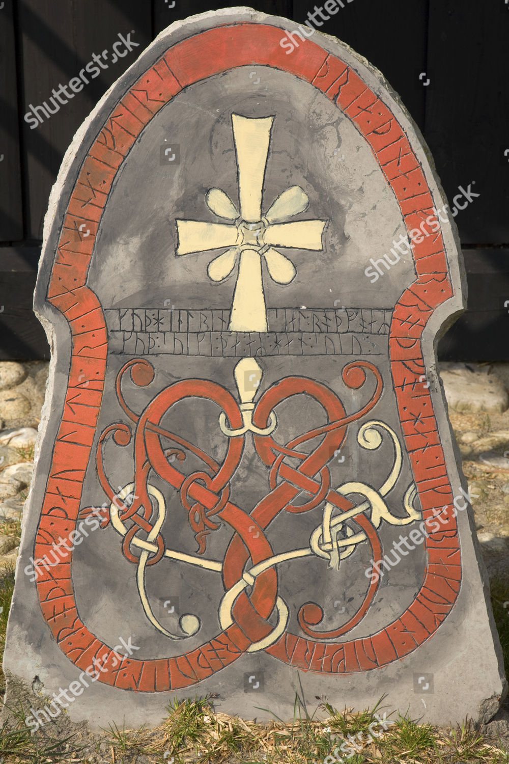 Christion Symbols On Rune Stone Viking Editorial Stock Photo - Stock ...