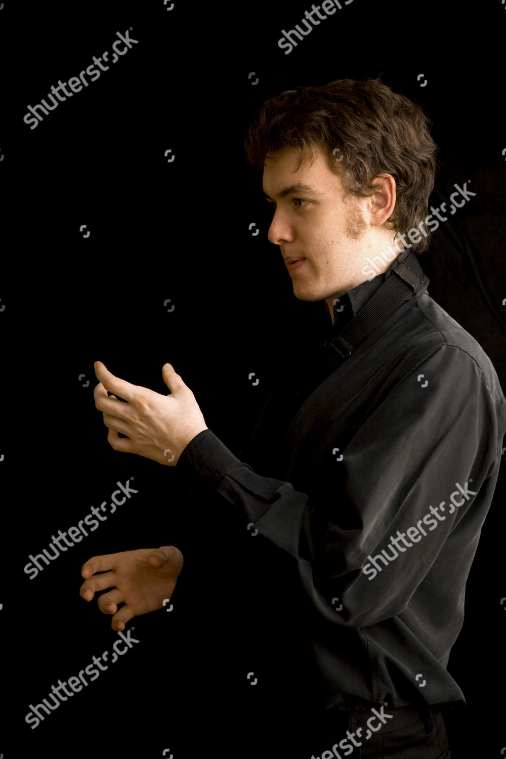 Model Released Young Musician Imitates Playing Editorial Stock Photo ...