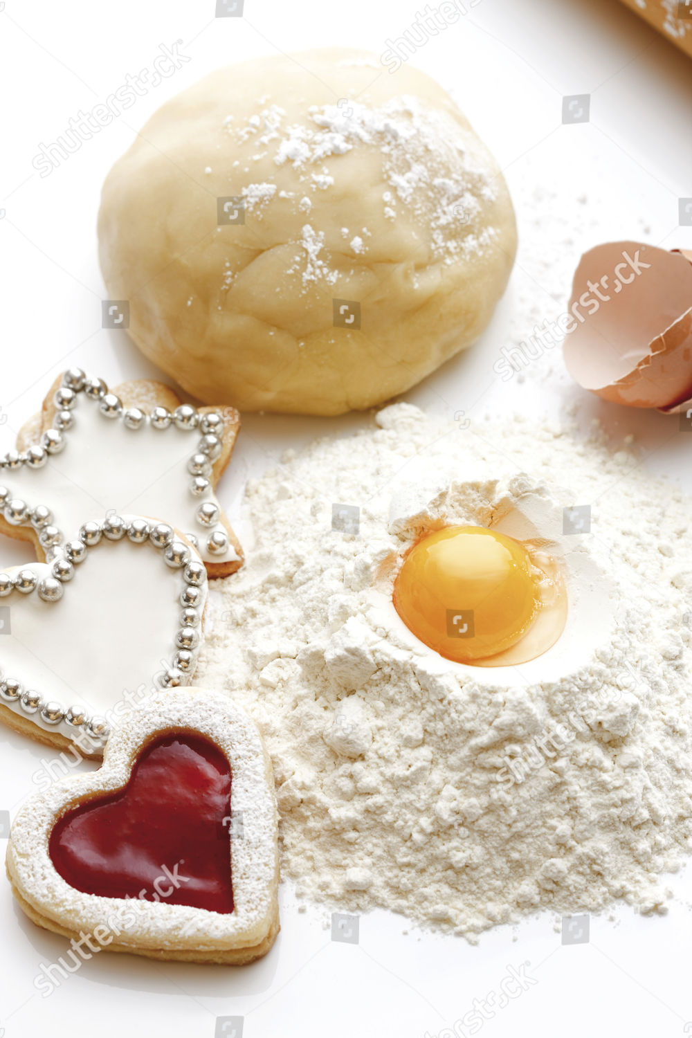 Baking Pile Flour Egg Short Pastry Editorial Stock Photo - Stock Image ...