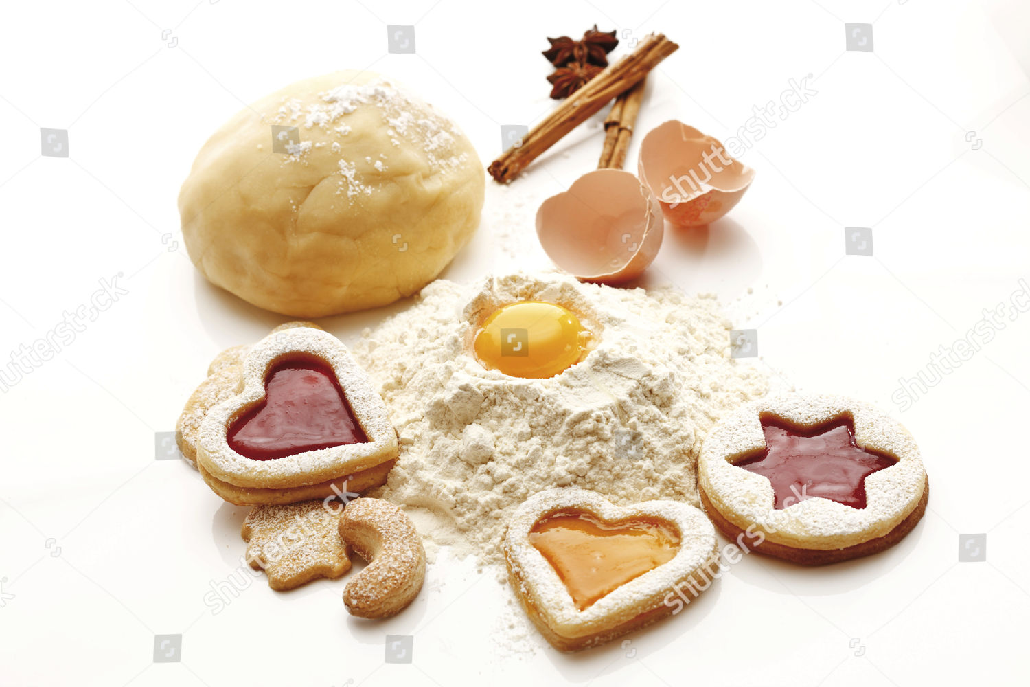 Baking Pile Flour Egg Short Pastry Editorial Stock Photo - Stock Image ...