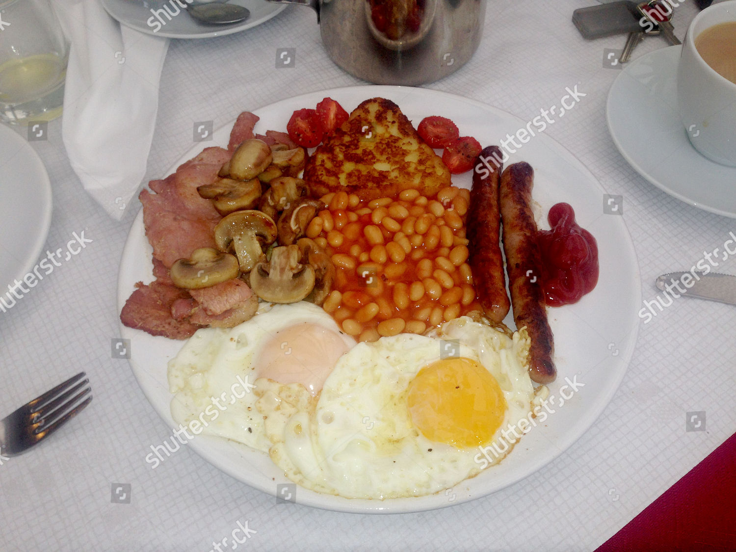 Typical Full English Breakfast Bacon Rashers Editorial Stock Photo ...