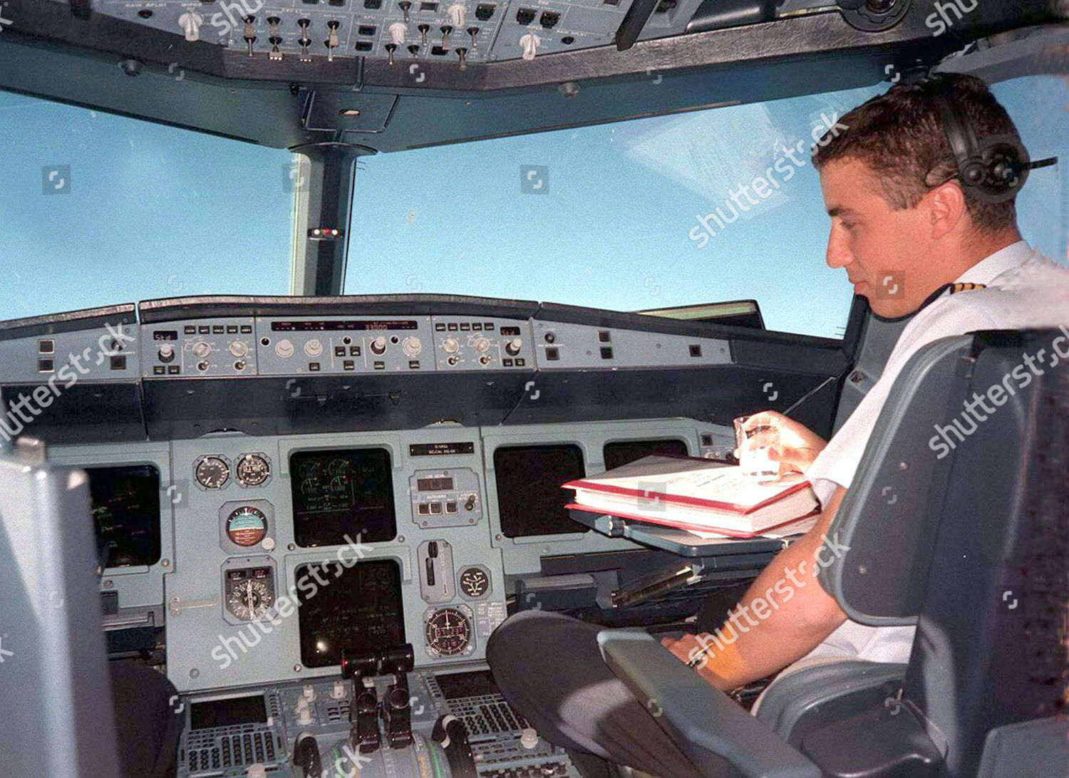 A320 Airbus Co Pilot His Cockpit Editorial Stock Photo - Stock Image ...