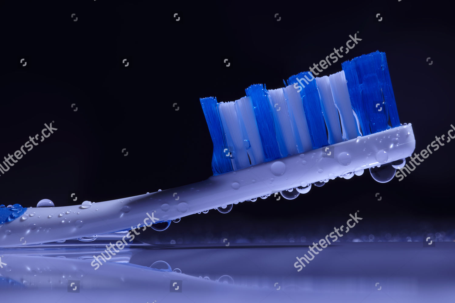 Blue White Toothbrush Surrounded By Water Editorial Stock Photo - Stock ...