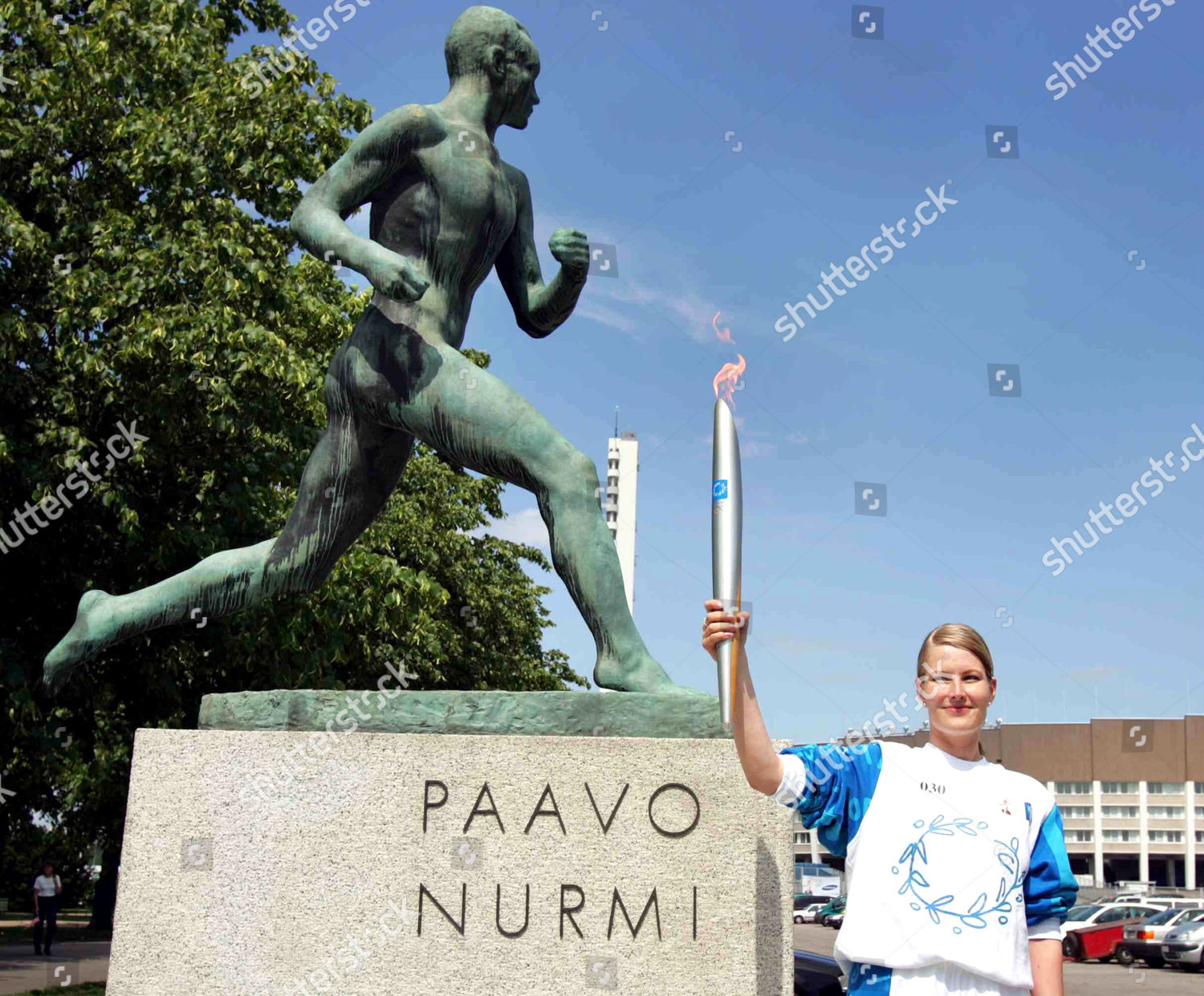 Olympic Torch Next Paavo Nurmi Statue Editorial Stock Photo - Stock ...