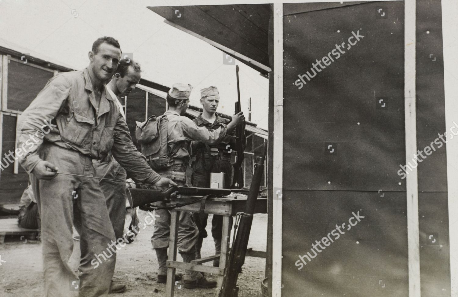 Soldiers Cleaning Rifles Wwii 2nd Battalion Editorial Stock Photo ...