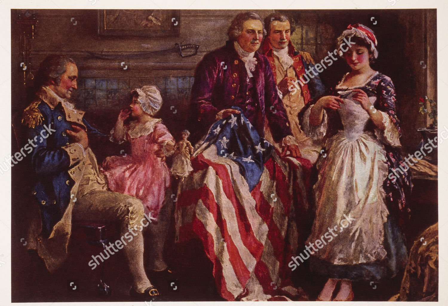 George Washington Betsy Ross First American Editorial Stock Photo ...