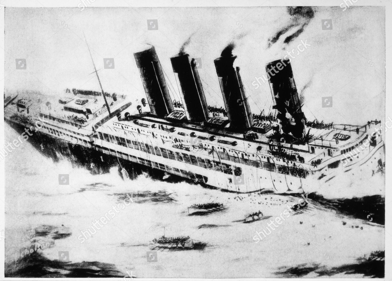 Lusitania Sinking Off Irish Coast After Editorial Stock Photo - Stock ...