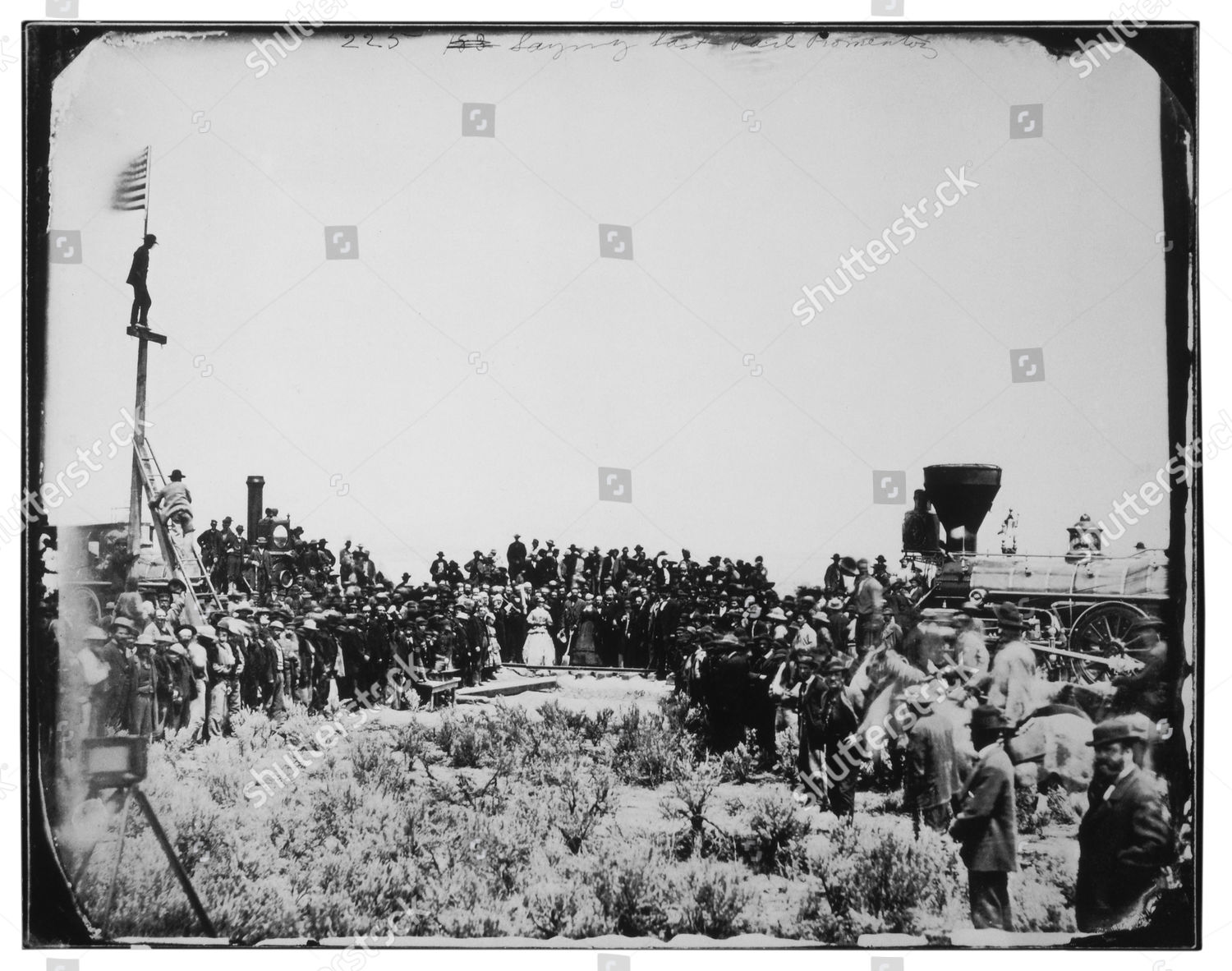 Crowd Completion Transcontinental Railroad Promontory Utah Editorial ...