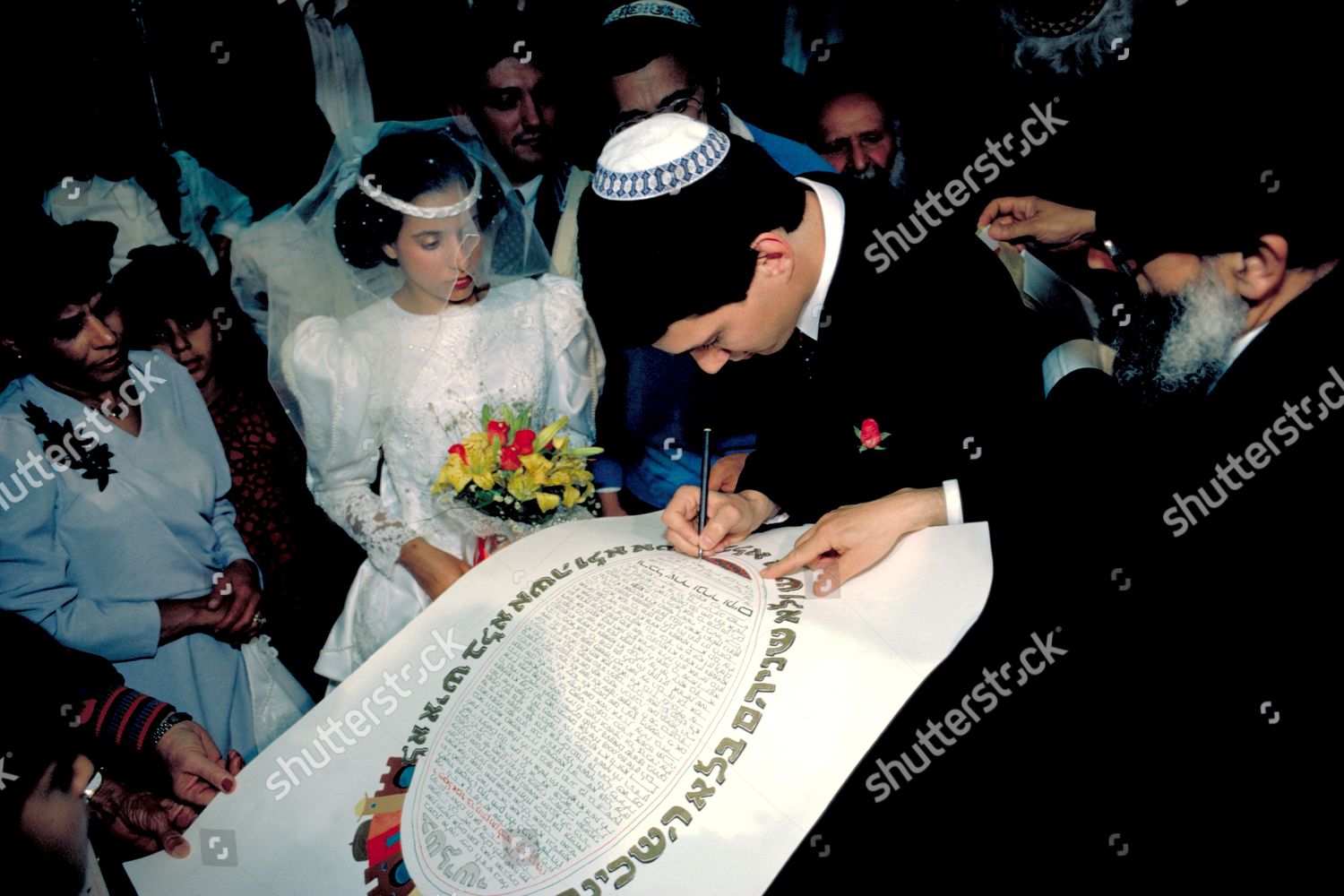 Bridegroom Signs His Ketubah Jewish Wedding Editorial Stock Photo ...