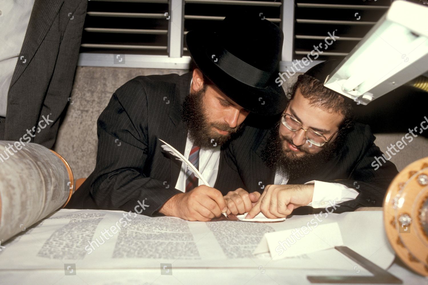 Hebrew Scribe Final Writing Torah Scroll Editorial Stock Photo - Stock ...