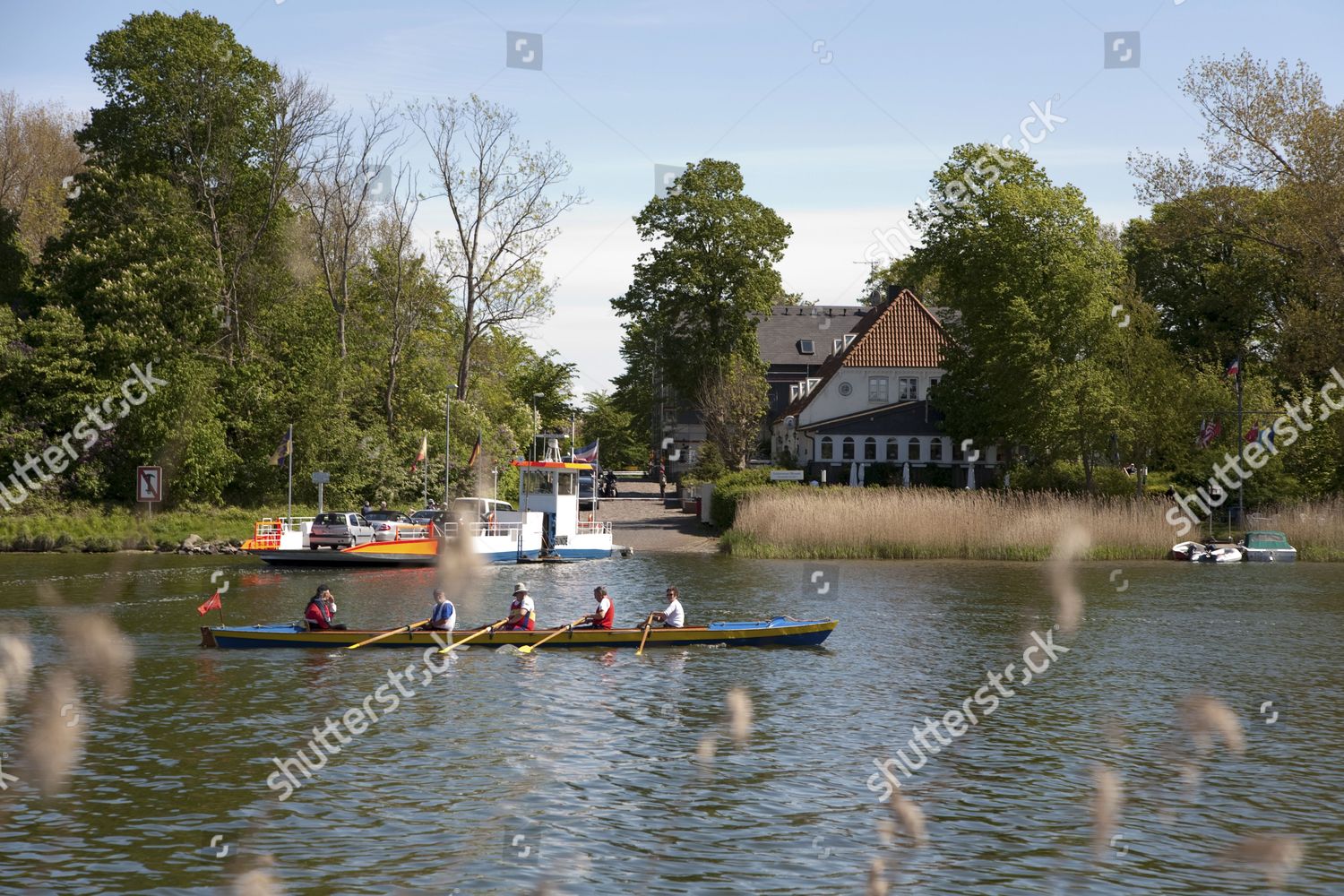 Rowing Boat Ferry Transporting People Cars Editorial Stock Photo ...
