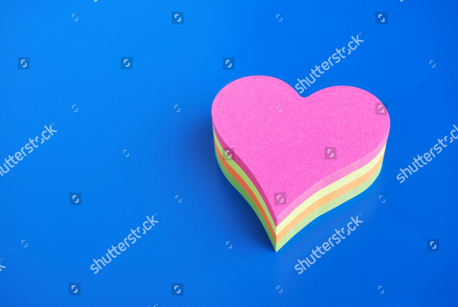 Notepad Heartshaped Different Coloured Pieces Paper Editorial Stock ...
