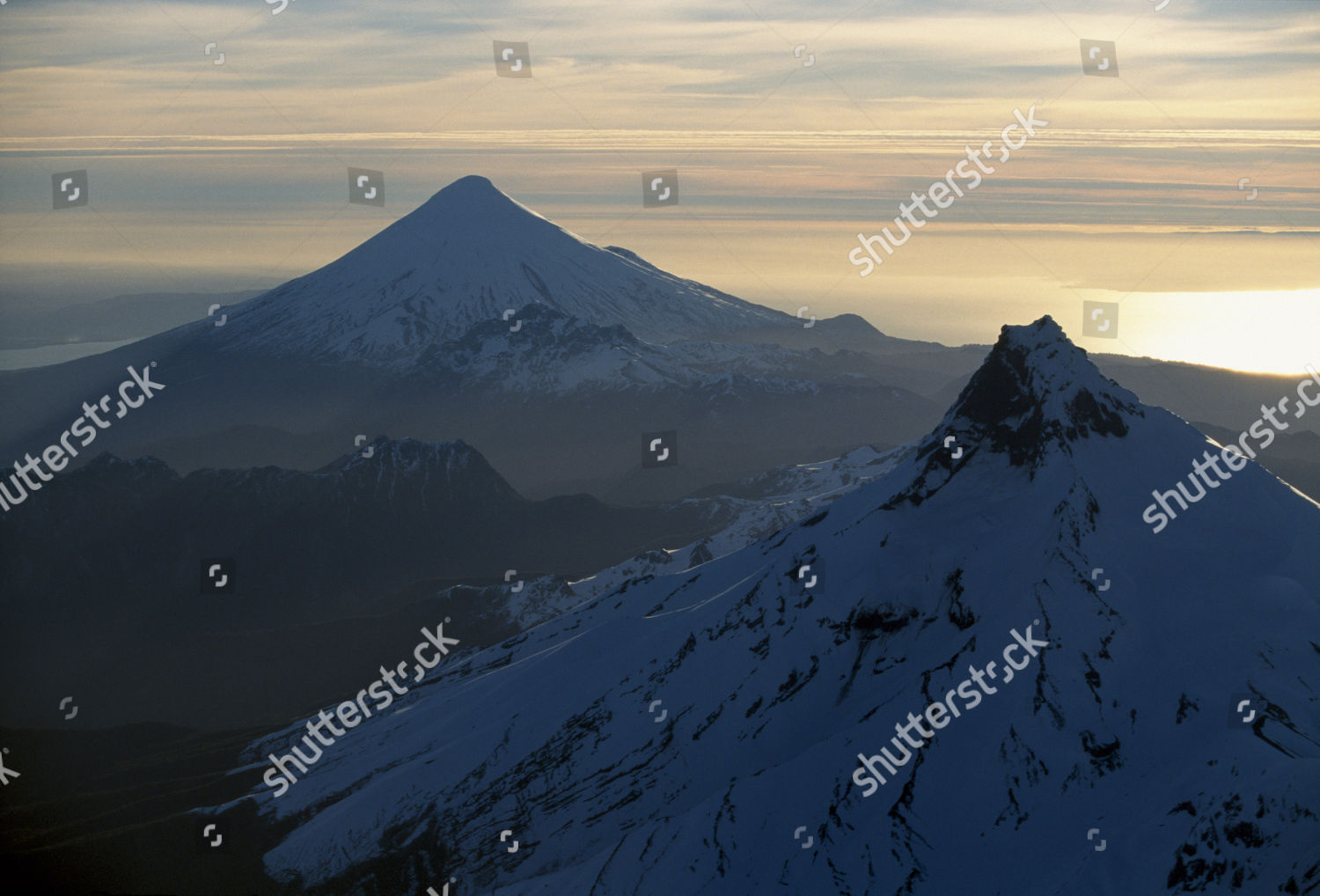 Puntiagudo Osorno Volcanoes Patagonia Lake District Editorial Stock ...