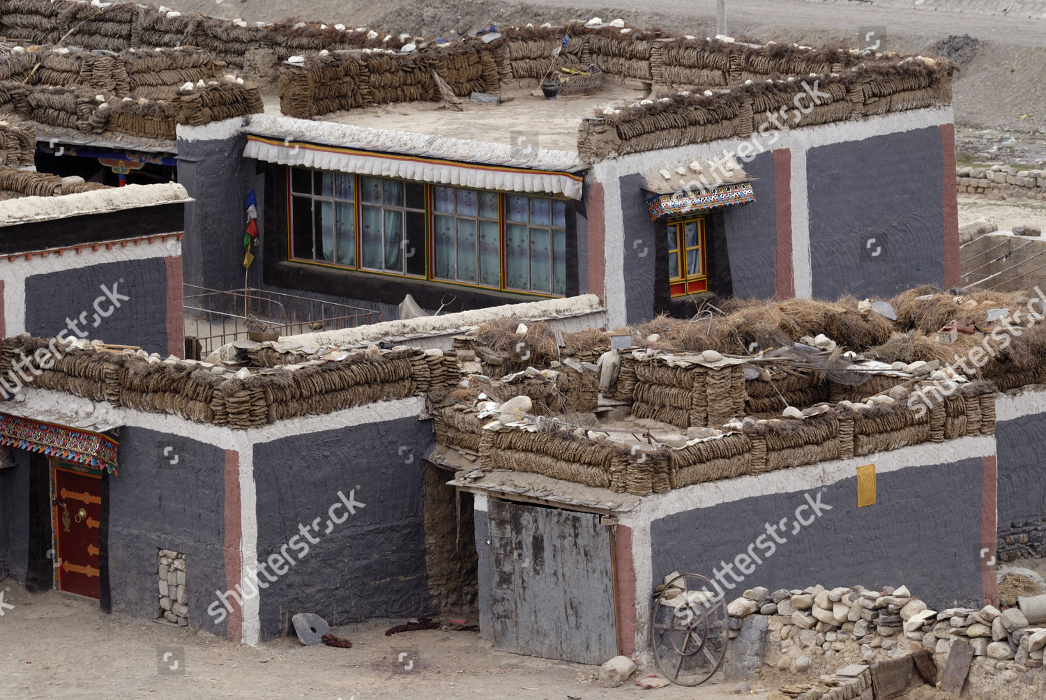 Tibetan House Sakya Style Tibetan Painting Editorial Stock Photo ...