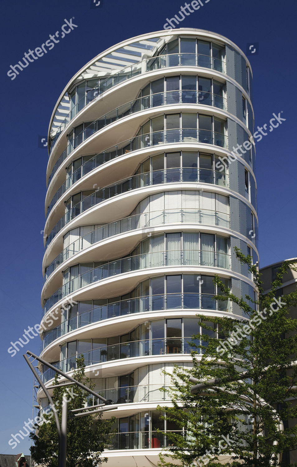 Oval Modern Residential Building On Dalmannkai Editorial Stock Photo ...