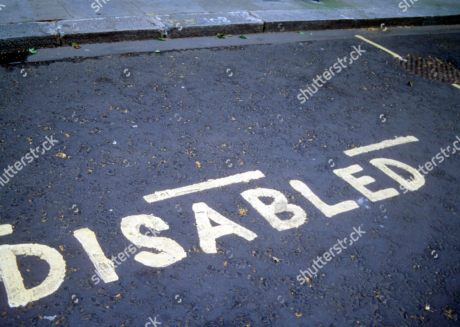 Disabled Sign Painted On Road London Editorial Stock Photo - Stock ...