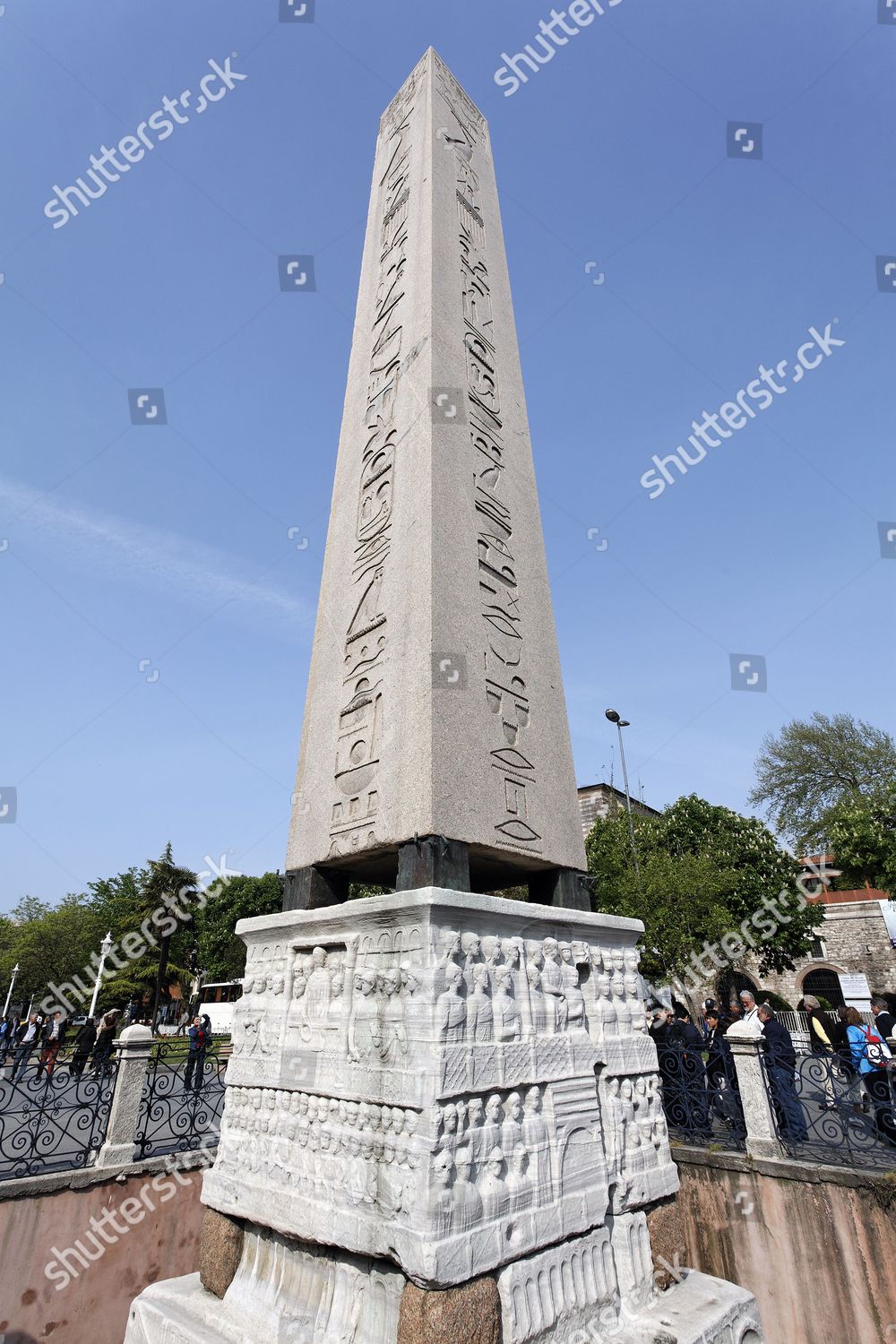 Egyptian Obelisk Relief Base Ancient Byzantine Editorial Stock Photo ...