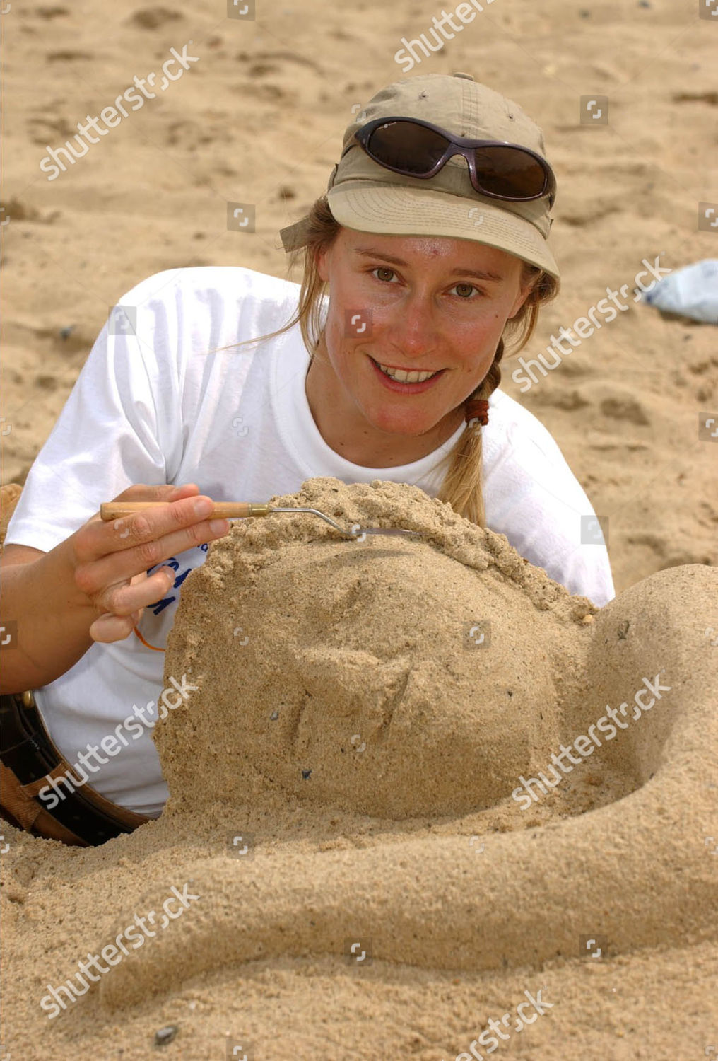 Sandsculptor Working On Her Creation Editorial Stock Photo - Stock ...