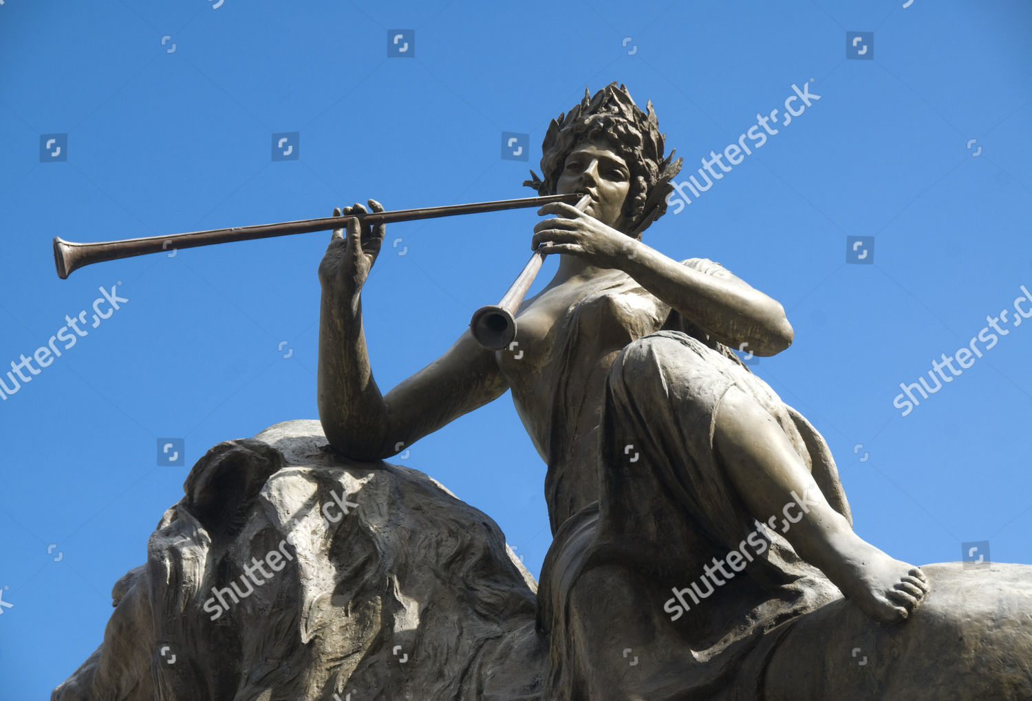 Bronze Statue Greek Woman Music Instruments Editorial Stock Photo ...
