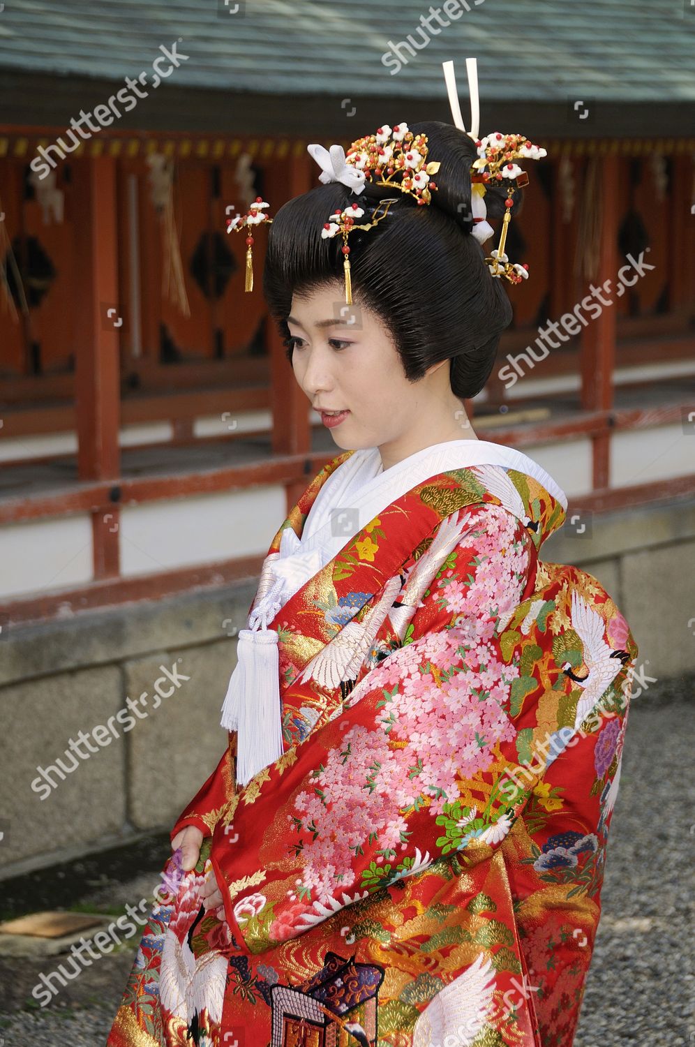 Bride Wearing Traditional Kimono Shinto Wedding Editorial Stock Photo ...
