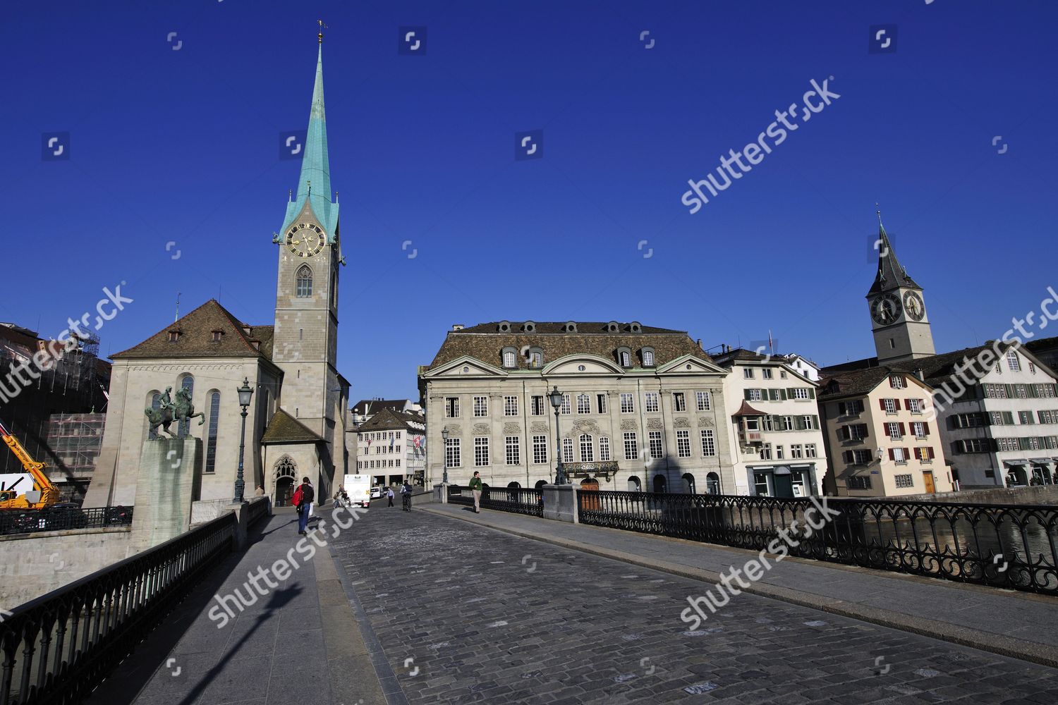 Historic Town Centre Zurich Muenster Bridge Editorial Stock Photo ...