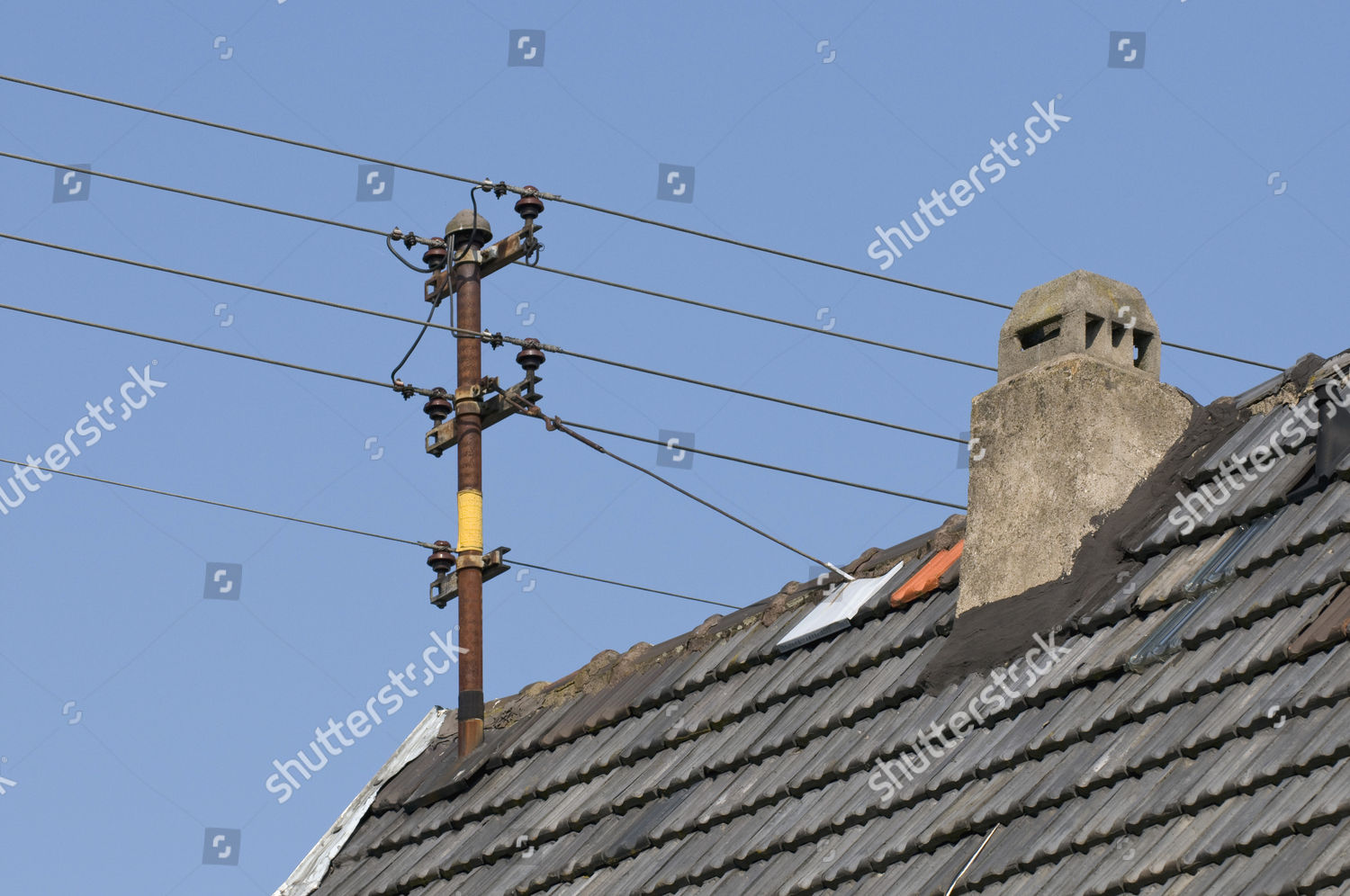 Old Domestic Overhead Power Lines Ceramic Editorial Stock Photo - Stock ...