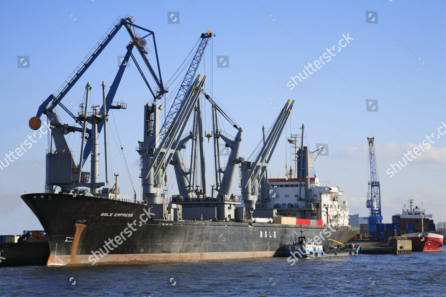 Cargo Ship On Loading Quay Cargo Editorial Stock Photo - Stock Image ...